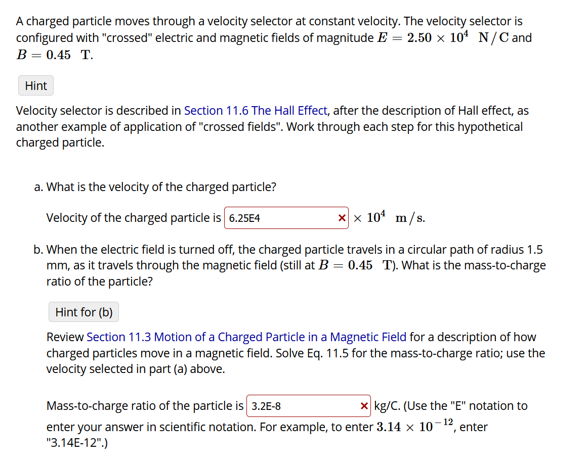 Solved A charged particle moves through a velocity selector | Chegg.com