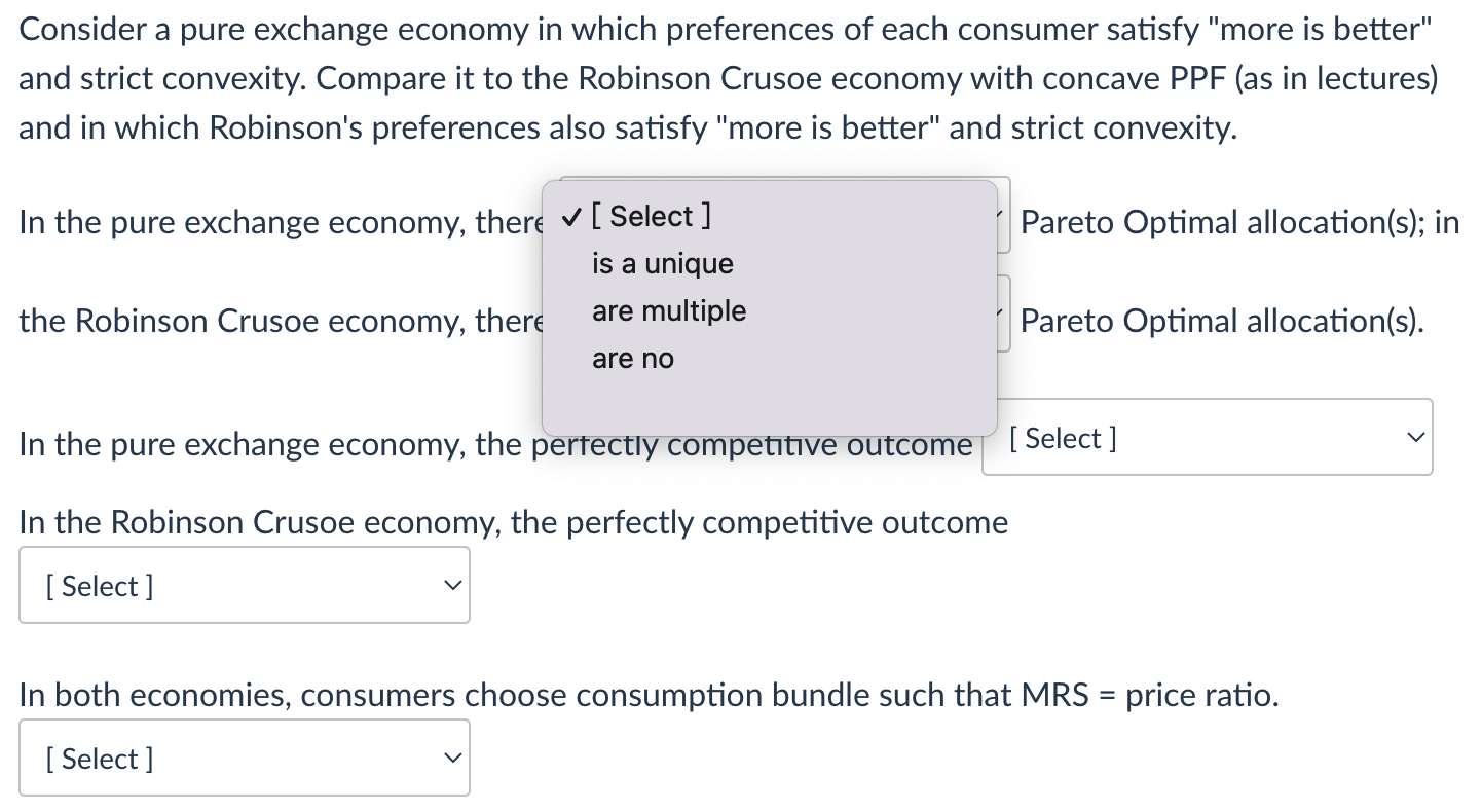 Solved Consider a pure exchange economy in which preferences | Chegg.com