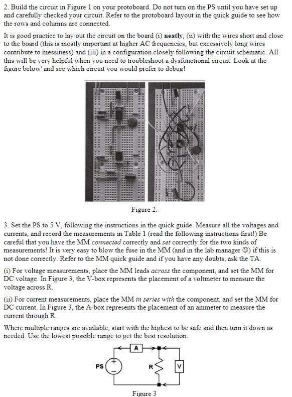 2. Build the circuit in Figure 1 on your protoboard. | Chegg.com