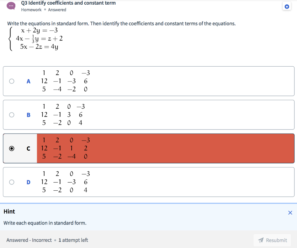 Solved Q3 Identify coefficients and constant term Homework | Chegg.com