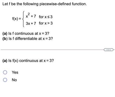 Solved Let f be the following piecewise-defined function. x? | Chegg.com