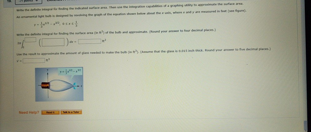 Solved Write the definite integral for finding the indicated | Chegg.com