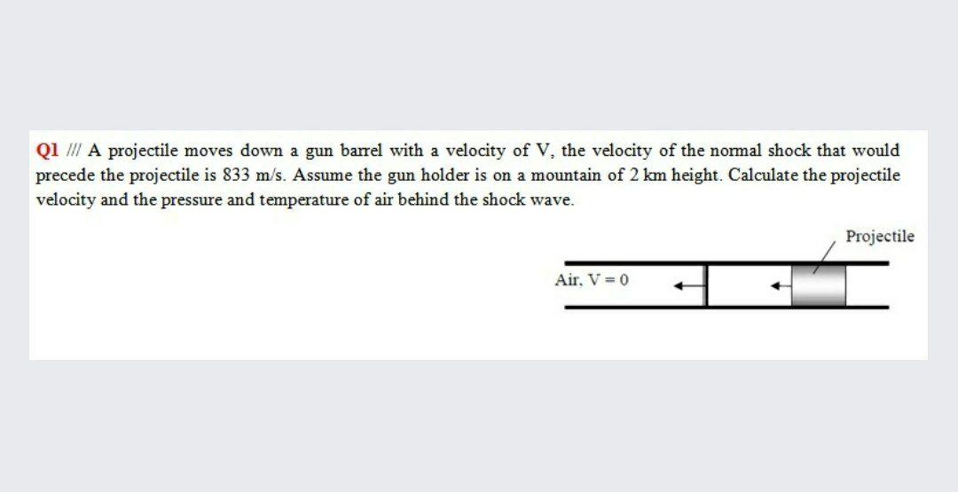 Solved Q1 il A projectile moves down a gun barrel with a | Chegg.com