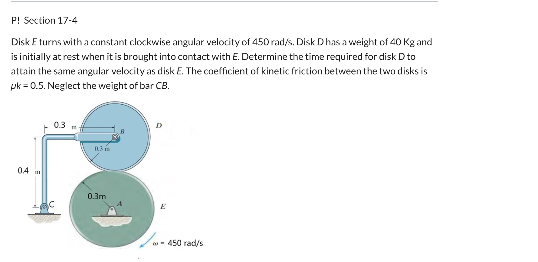 Solved P! Section 17-4 Disk E turns with a constant | Chegg.com