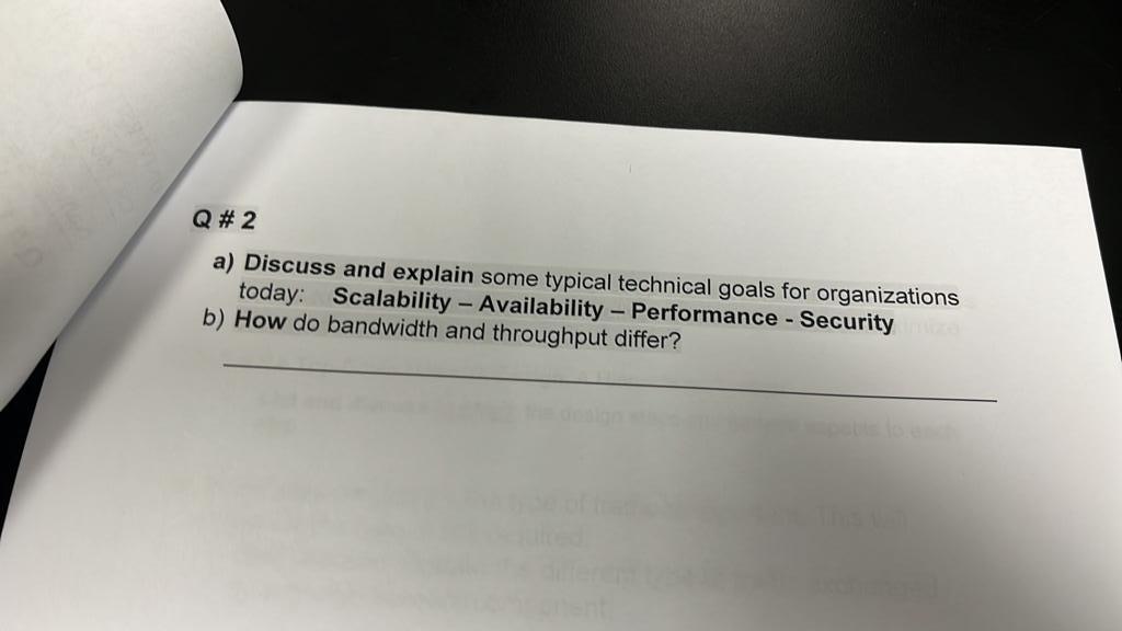 Solved a) Discuss and explain some typical technical goals | Chegg.com