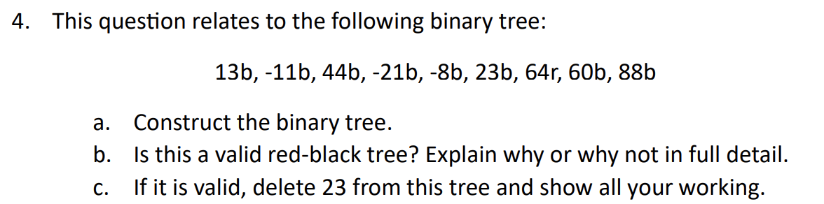 Solved This Question Relates To The Following Binary Tree 
