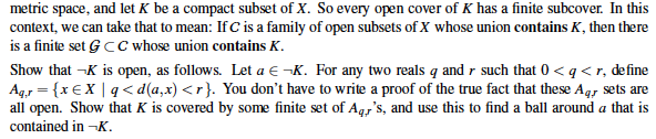 Solved Let K be a compact subset of X; then: (a) K is | Chegg.com