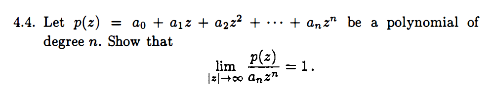 Solved = 4.4. Let p(2) ao + aiz + a2z2 + ... + anza be a | Chegg.com