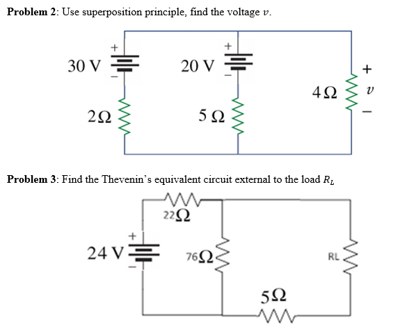 Solved Problem 2: Use superposition principle, find the | Chegg.com