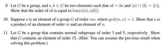 Solved 11. Let G be a group that contains normal subgroups | Chegg.com