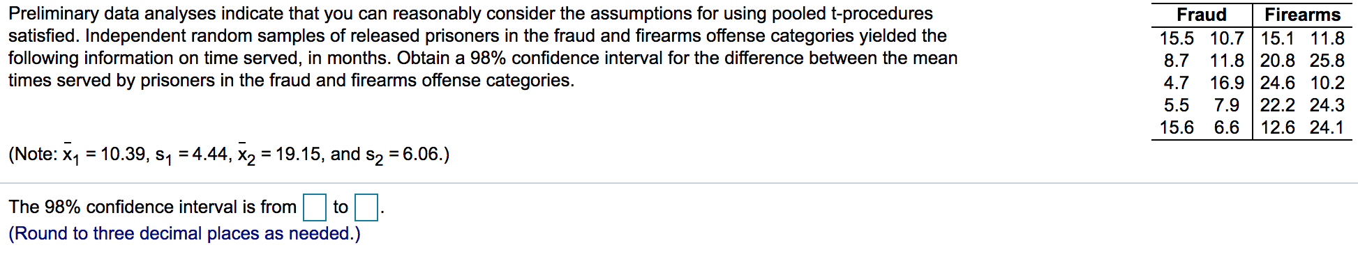 Solved Preliminary data analyses indicate that you can | Chegg.com