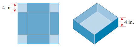 Solved A box with a square base and no top is to be made | Chegg.com