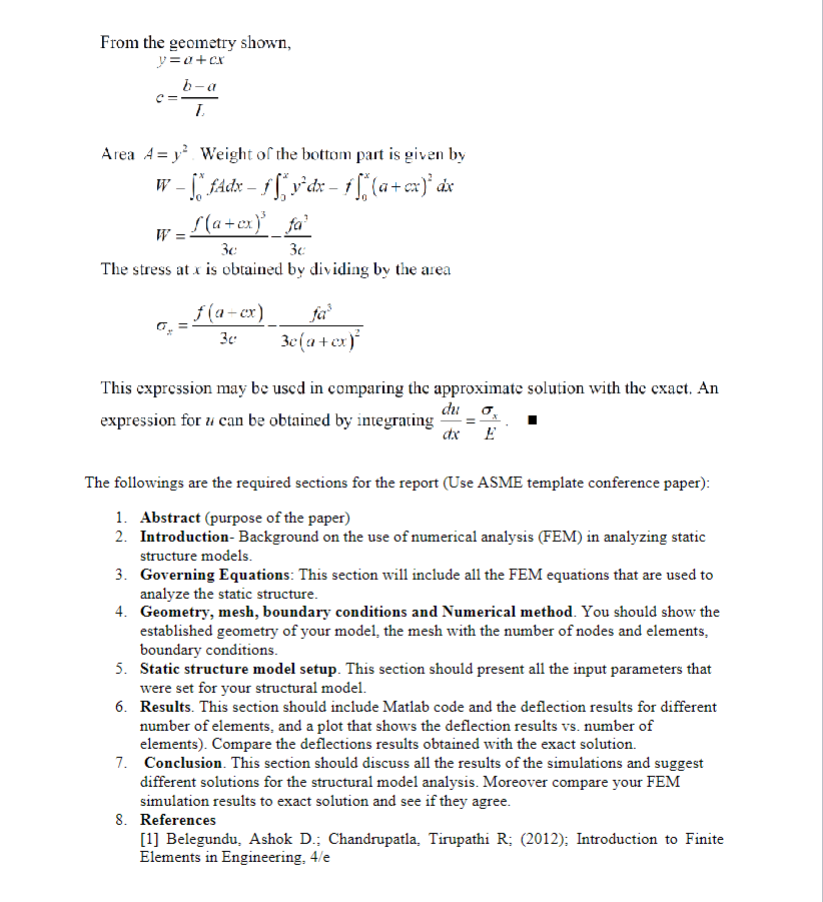Solved This project presents a finite element simulation | Chegg.com