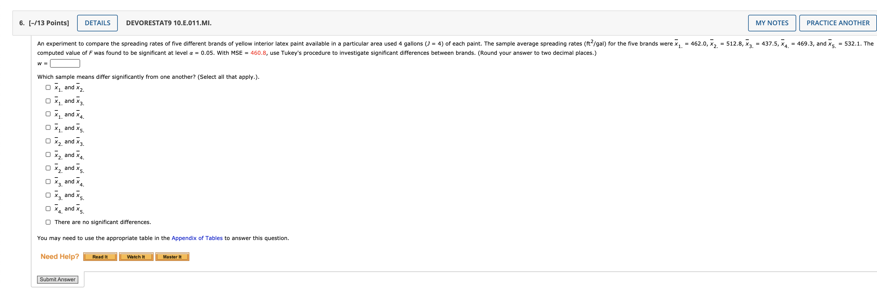 Solved 6. [-/13 Points] DETAILS DEVORESTAT9 10.E.011.MI. MY | Chegg.com