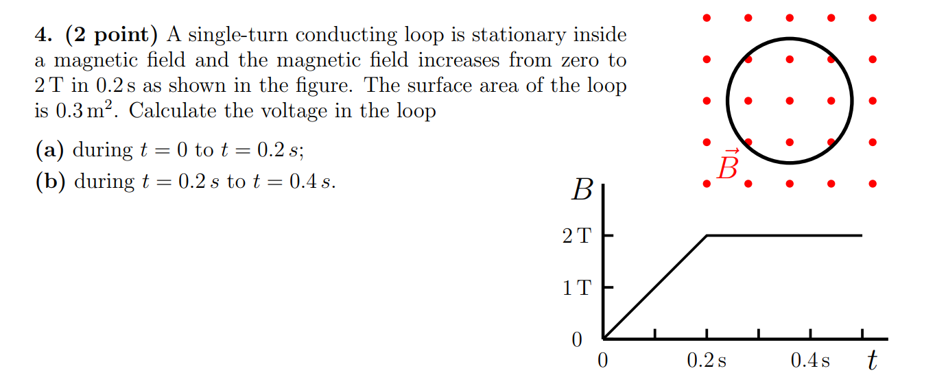 Solved 4. (2 point) A single-turn conducting loop is | Chegg.com