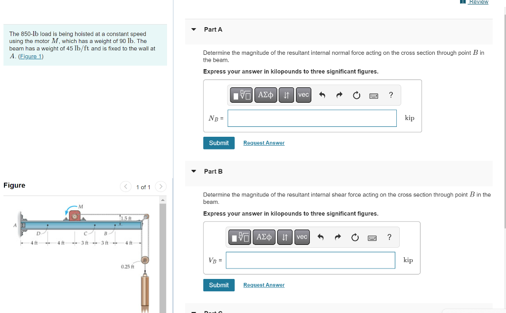 Solved The 850−lb load is being hoisted at a constant speed | Chegg.com