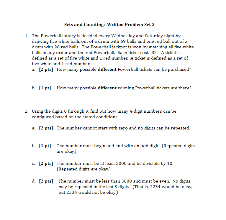 Solved Sets And Counting Written Problem Set 3 1 The