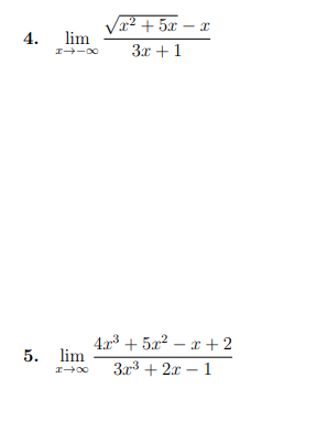 For problems 2-5, find the limit without using a | Chegg.com