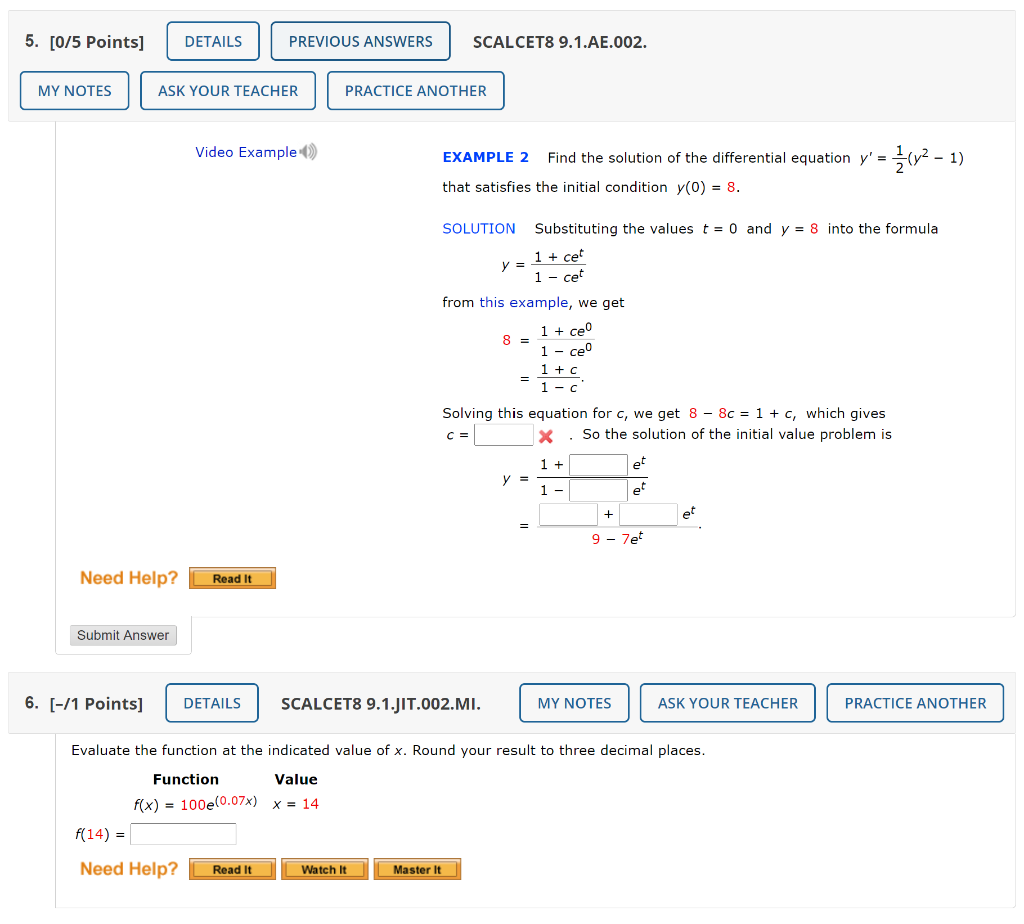 Solved 5. [0/5 Points] DETAILS PREVIOUS ANSWERS SCALCET8 | Chegg.com