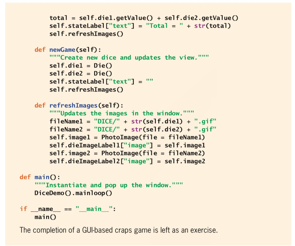Convert the DiceDemo program discussed in this | Chegg.com