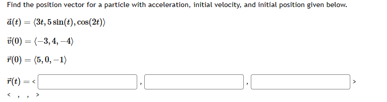 Solved Find the position vector for a particle with | Chegg.com