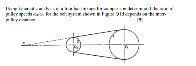 Solved Using kinematic analysis of a four bar linkage for | Chegg.com