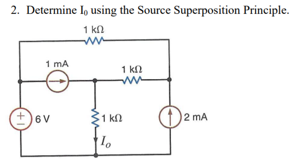 Solved 2. Determine I using the Source Superposition | Chegg.com