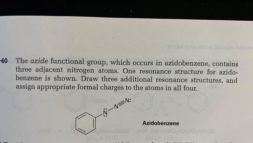 Solved -60 The azide functional group, which occurs in | Chegg.com