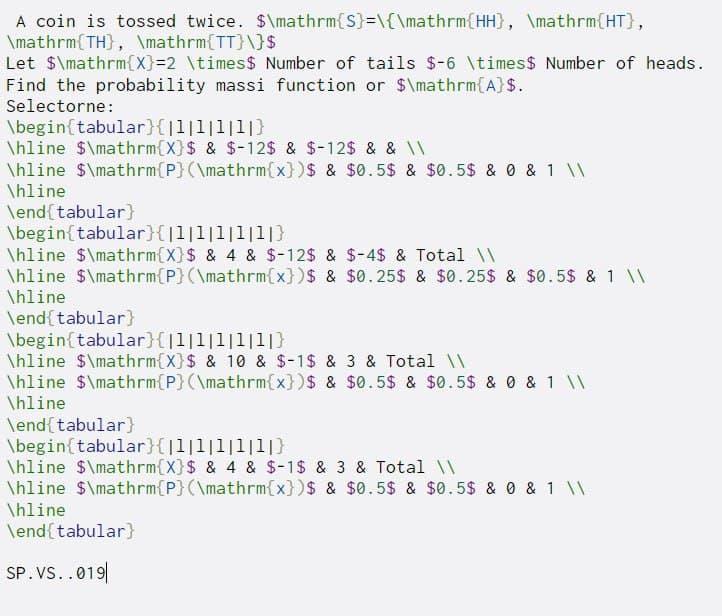 Solved A coin is tossed twice. $\mathrm{S}=\{\mathrm{HH), | Chegg.com