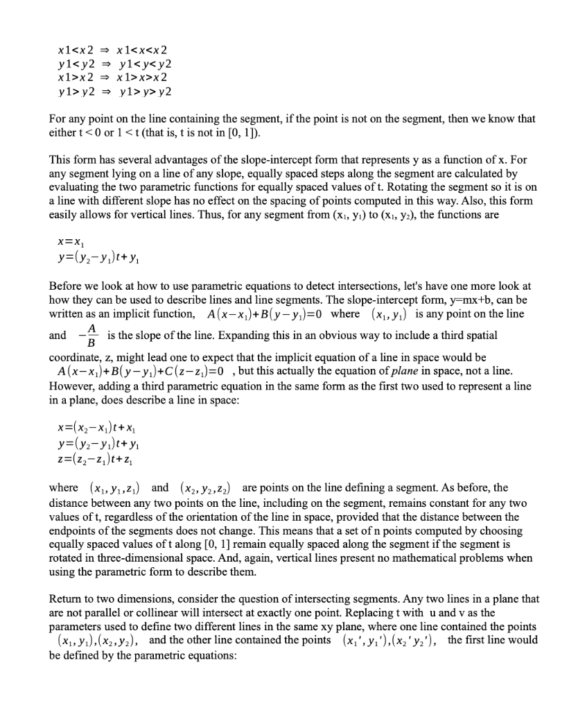 Solved Intersections of Two-Dimensional Line Segments | Chegg.com
