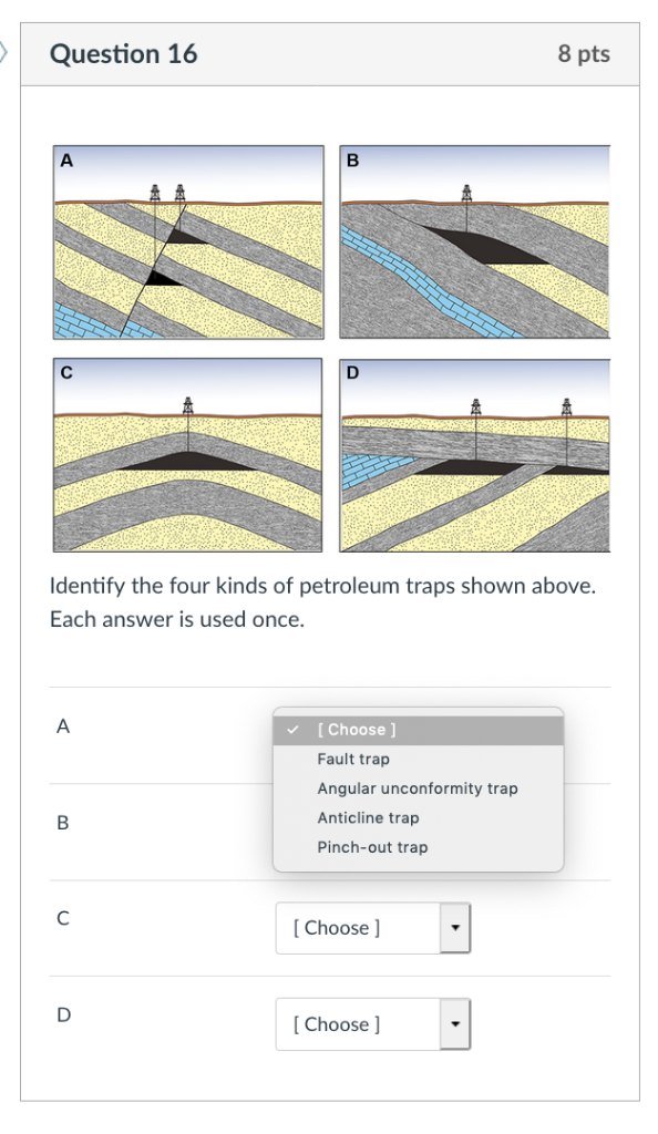 Solved Question 16 8 pts ldentify the four kinds of | Chegg.com