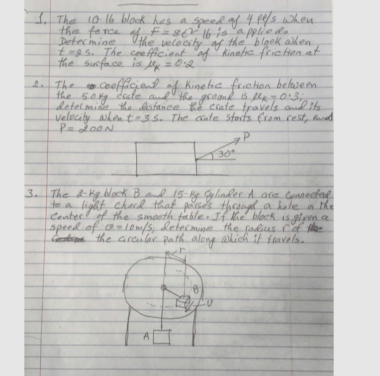 Solved The 10 16 block has a speed of 4 pels when the force | Chegg.com