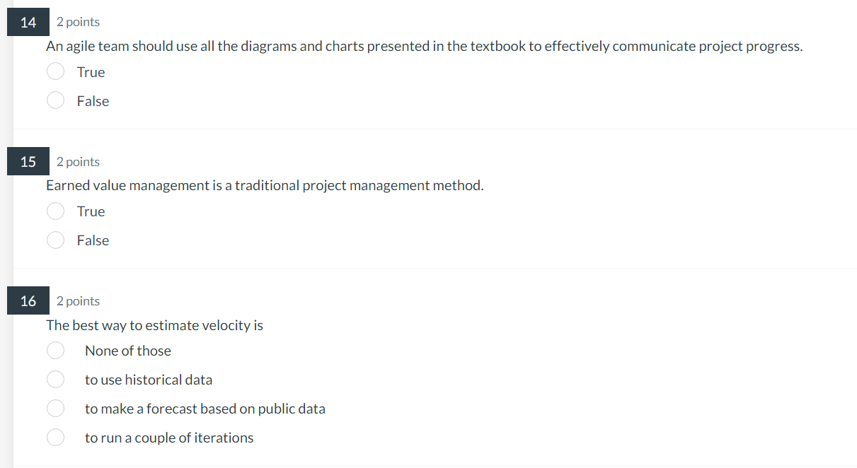 Solved An agile team should use all the diagrams and charts | Chegg.com