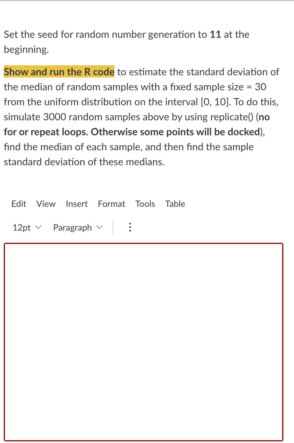 Solved Set the seed for random number generation to 11 at | Chegg.com