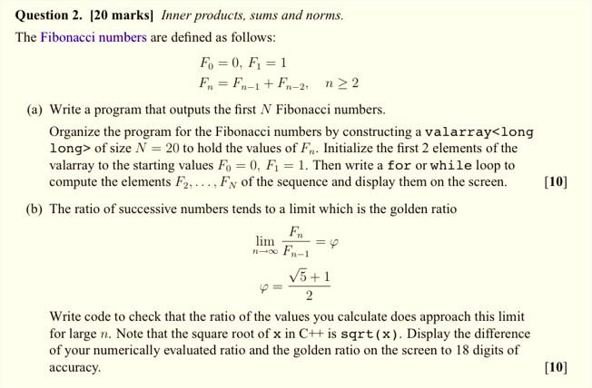 Solved Question 2. [20 marks] Inner products, sums and | Chegg.com