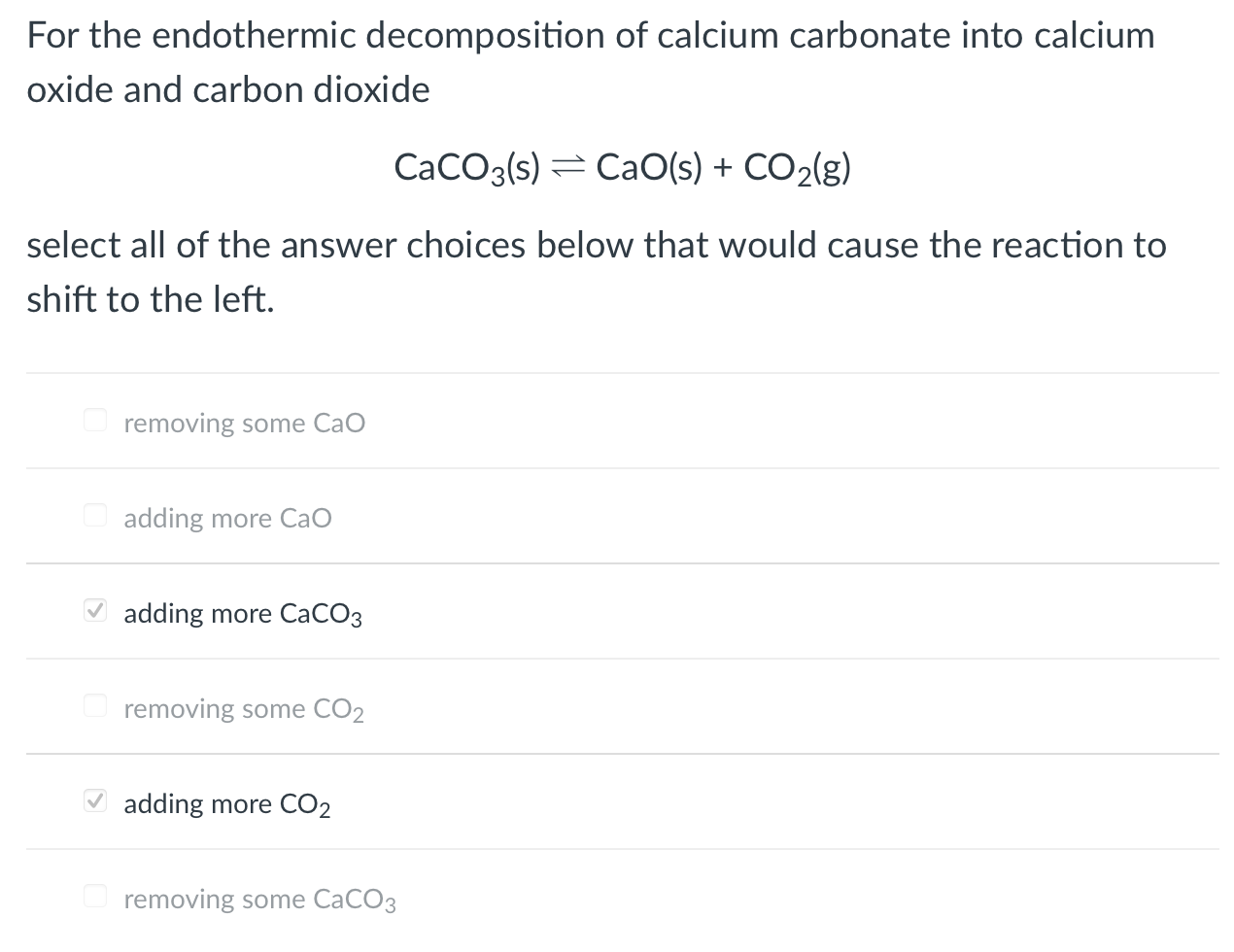 Solved For the endothermic decomposition of calcium | Chegg.com