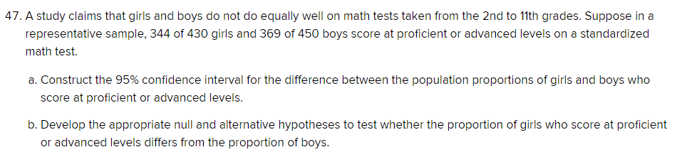 Solved For #47(b) on page 371 , which HO and H1 are correct? | Chegg.com