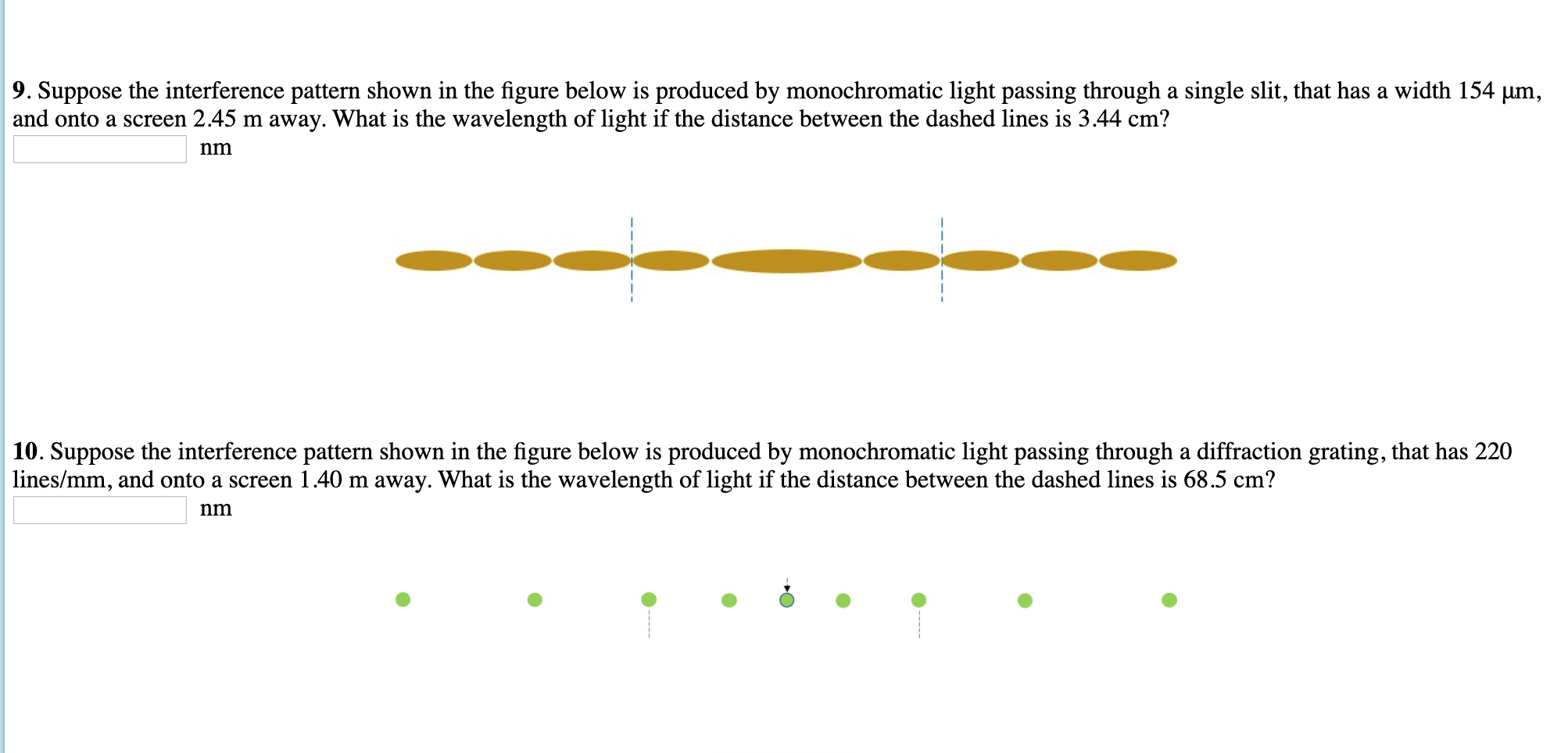 Solved 9. Suppose the interference pattern shown in the | Chegg.com