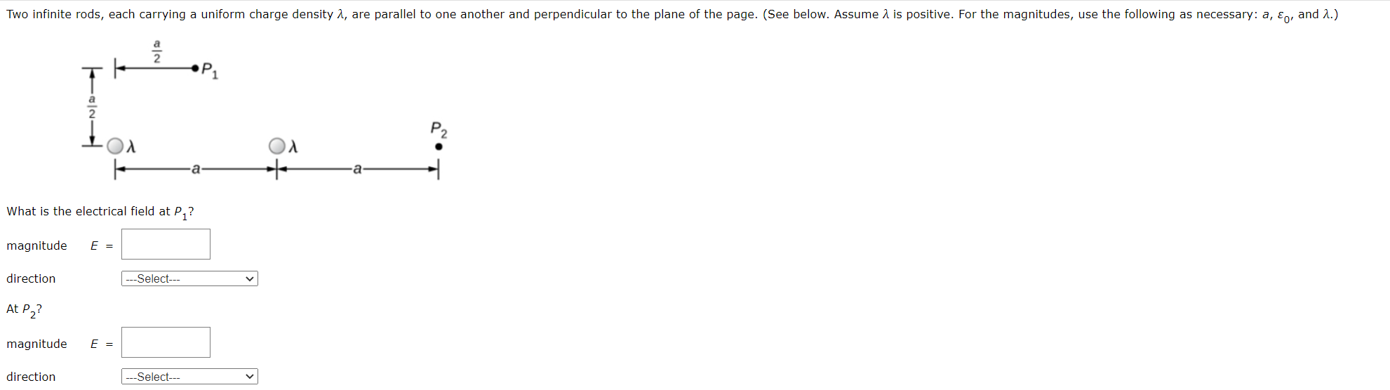 Solved Two infinite rods, each carrying a uniform charge | Chegg.com