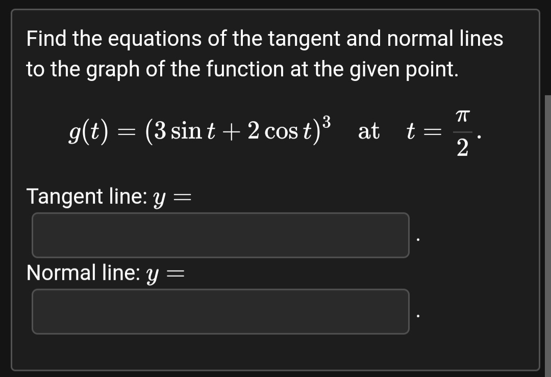 Solved Find the equations of the tangent and normal lines to | Chegg.com
