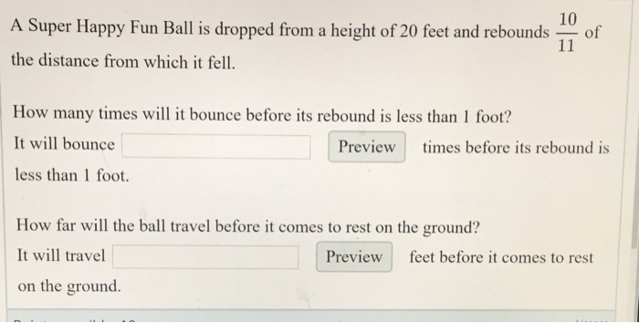 Solved 10 A Super Happy Fun Ball is dropped from a height of | Chegg.com