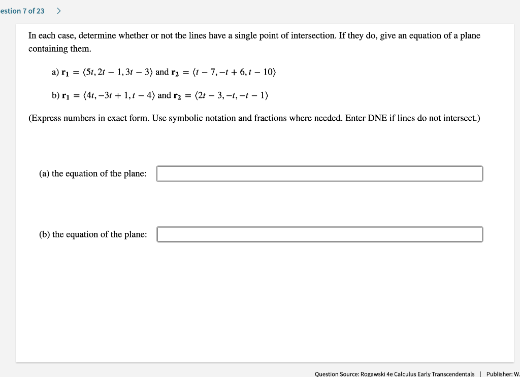 Solved In each case, determine whether or not the lines have | Chegg.com