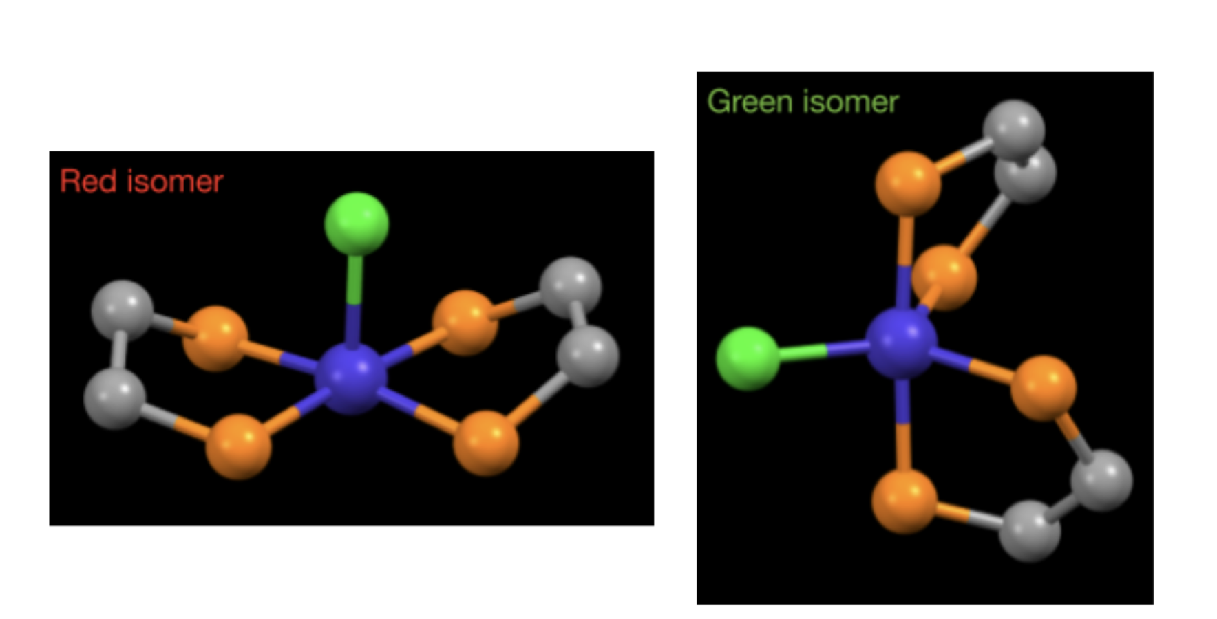 Solved In the red isomer, the cobalt center adopts a | Chegg.com
