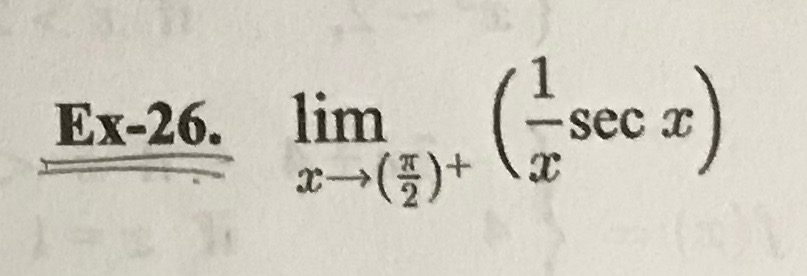 Solved Ex-26. lim x→ sec x | Chegg.com