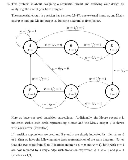 Solved 10. This problem is about designing a sequential | Chegg.com