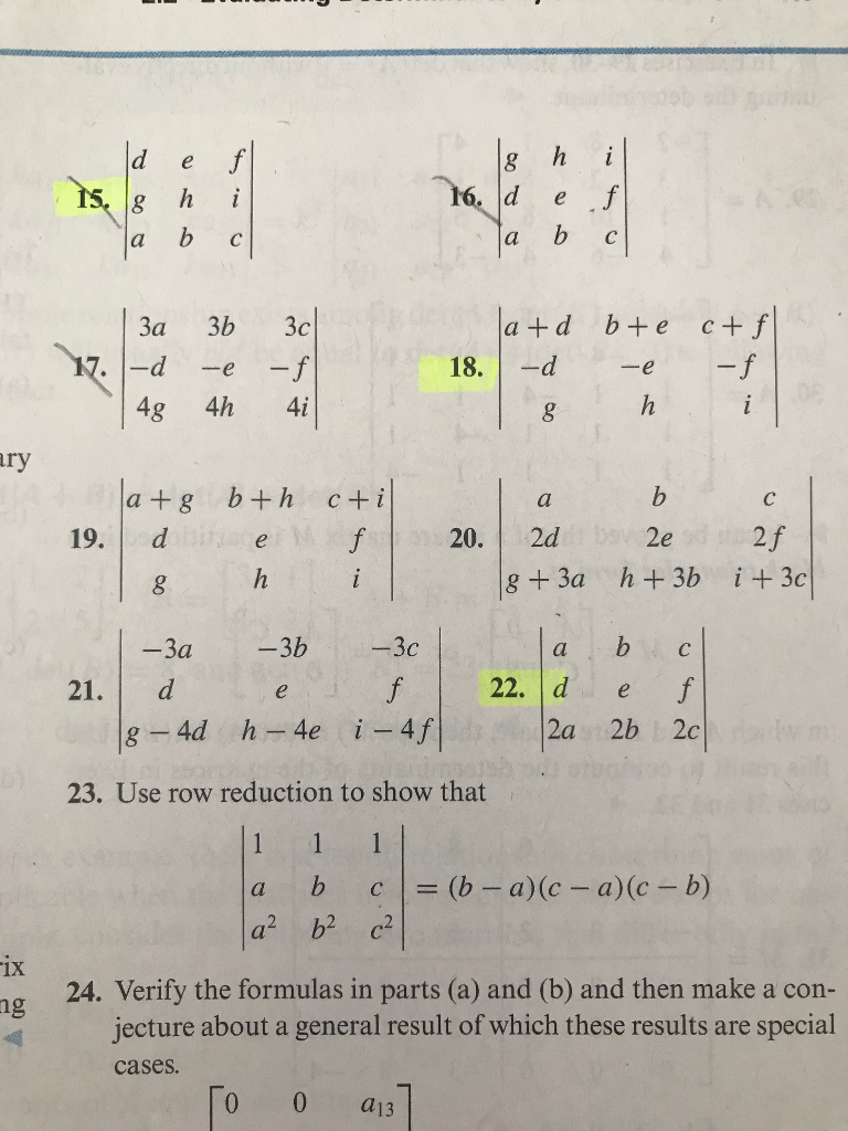 Solved 1 -2 3 1 5 -9 6 3 14. 1 2-6 -2 In Exercises 15-22, | Chegg.com