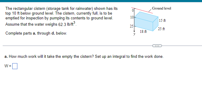 Solved The rectangular cistern (storage tank for rainwater) | Chegg.com