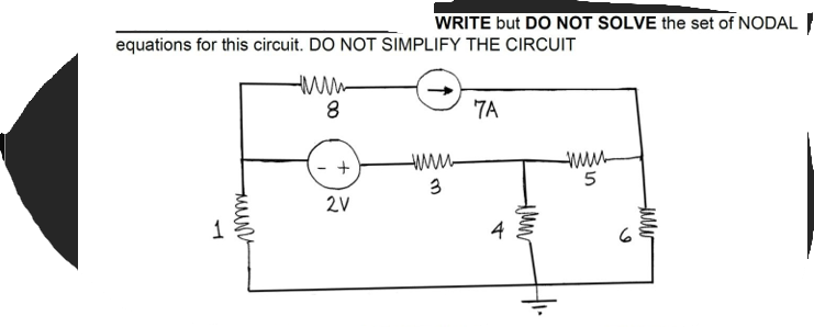 WRITE but DO NOT SOLVE the set of NODAL equations for | Chegg.com