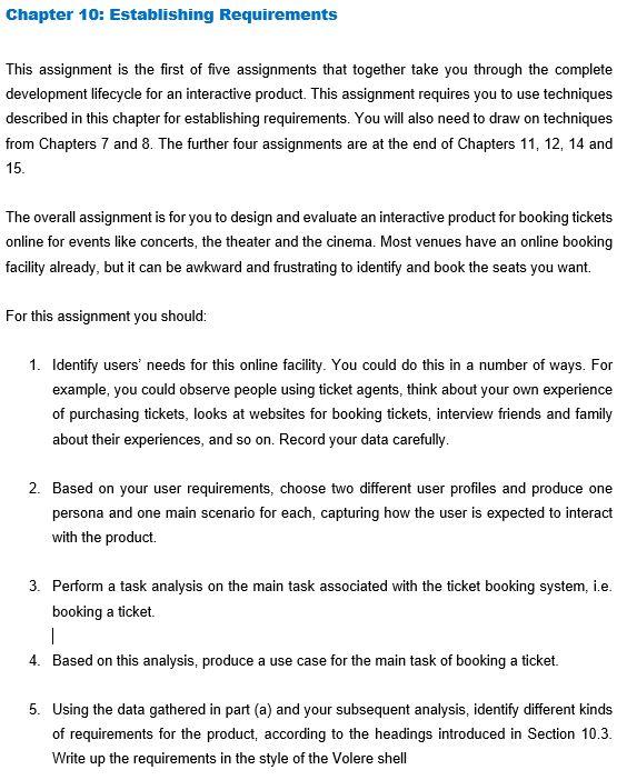 Solved Chapter 10: Establishing Requirements This | Chegg.com