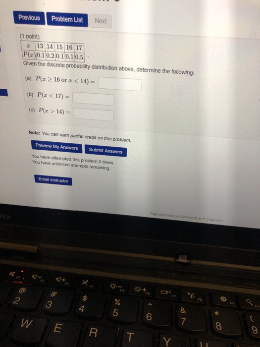 Solved PreviousProblem List Next 1 point) 13 1415 16 17 | Chegg.com